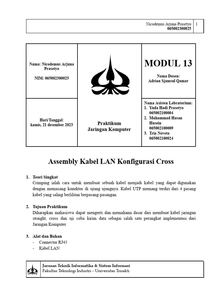 Nicodemus Arjuna Prasetyo - Modul 13 - Jaringan Komputer | PDF