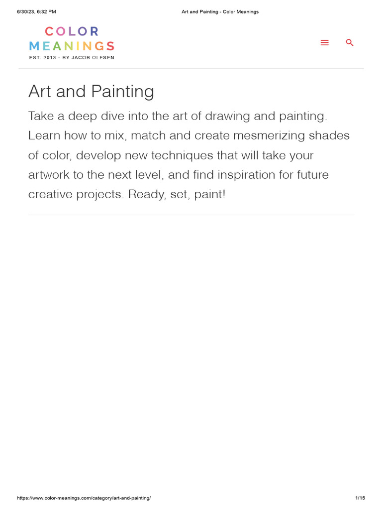 Art and Painting - Color Meanings | PDF | Color | Art