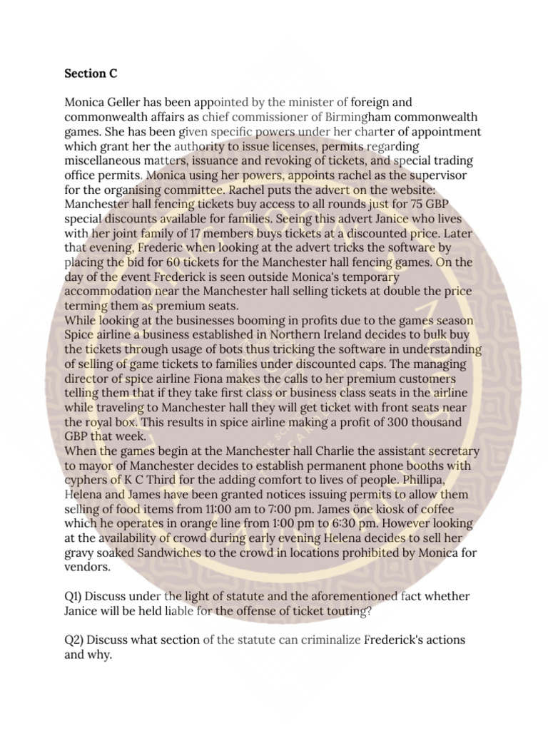 Section C Practice Questions | PDF