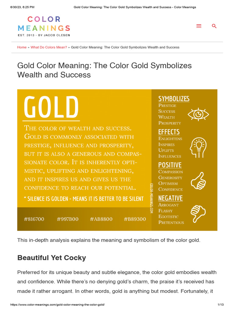 Gold Color Meaning | PDF