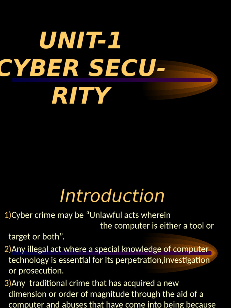 UNIT 1A Cyber ppt | PDF