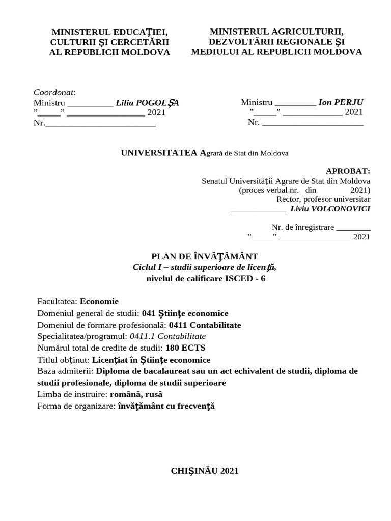 PL Licenta Contabilitate - 2021 - Zi | PDF