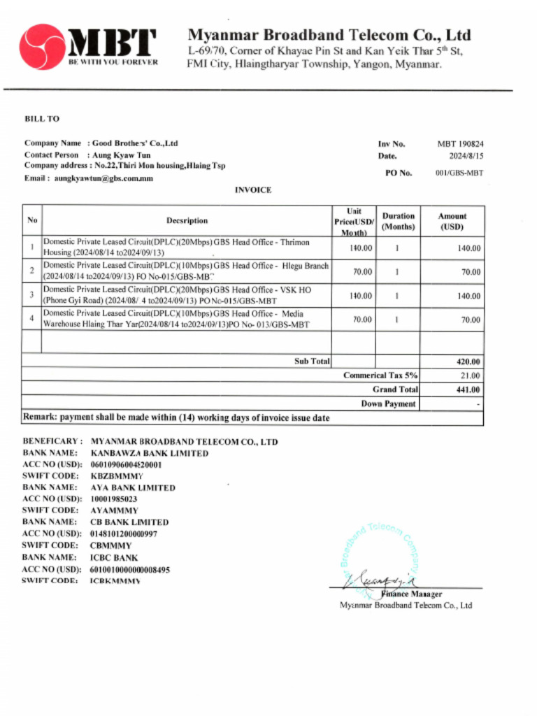 (MBT) GBS August DPLC MBT190824 | PDF