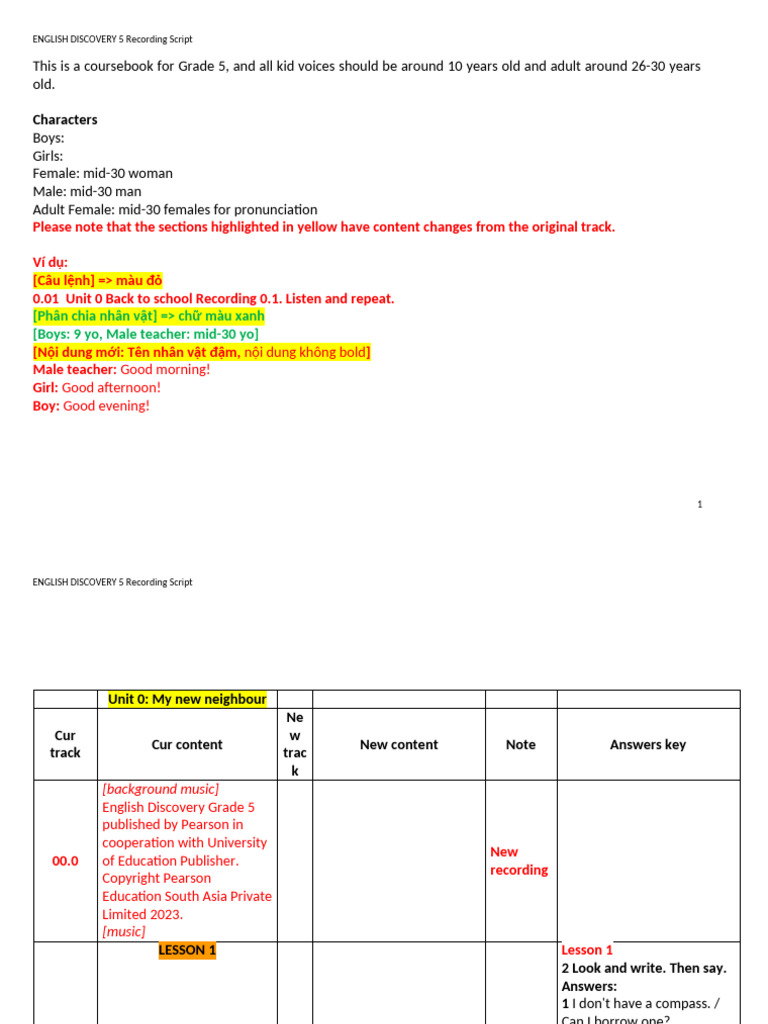 Ver2 PB5 Audio Script Keys | PDF