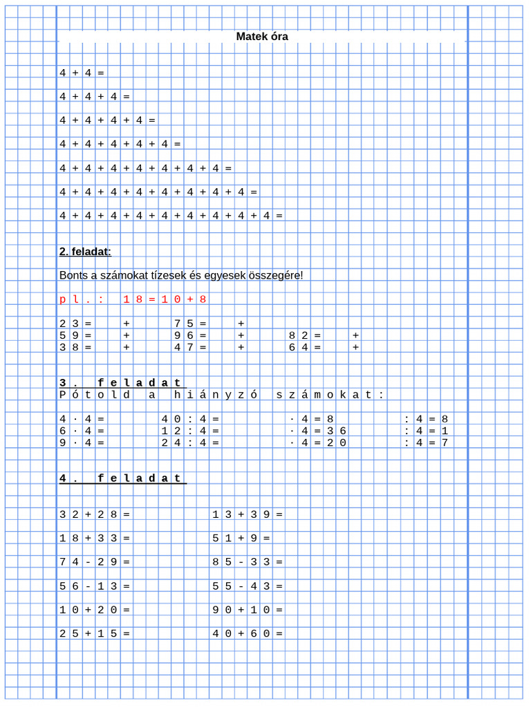 Matek 2. osztály | PDF