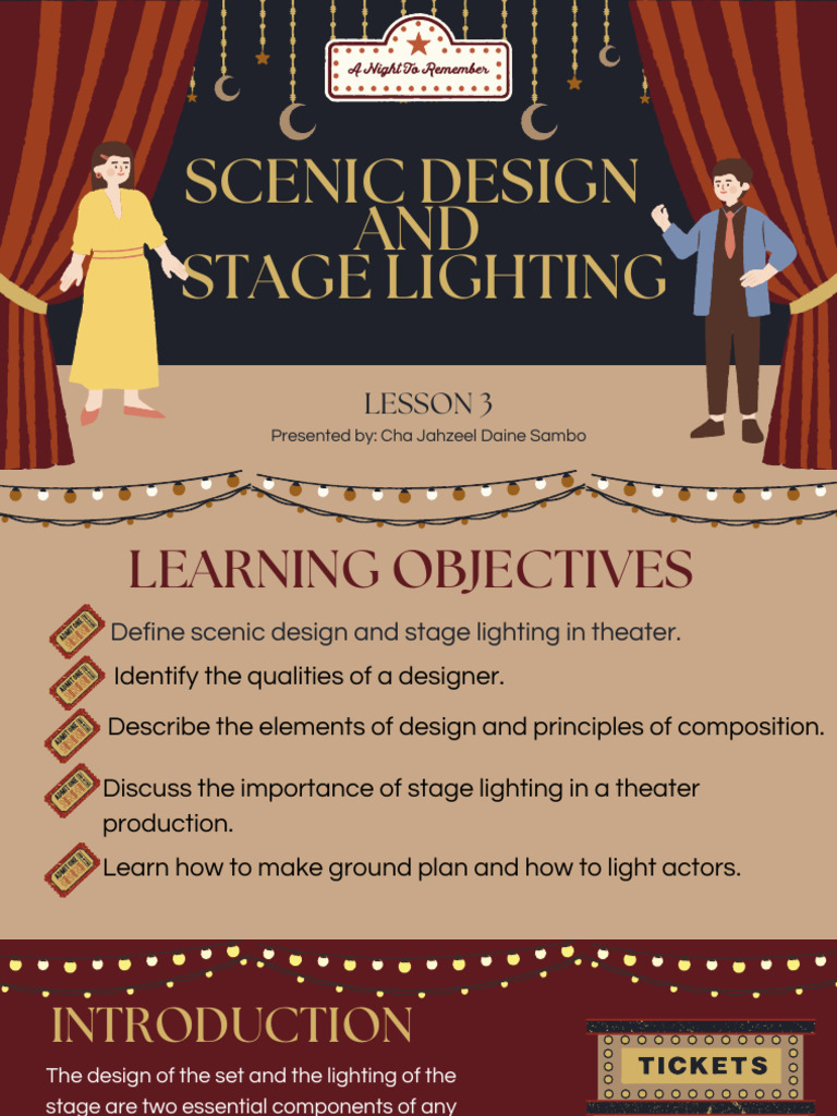 Lesson 3 Scenic Design & Stage Lighting | PDF