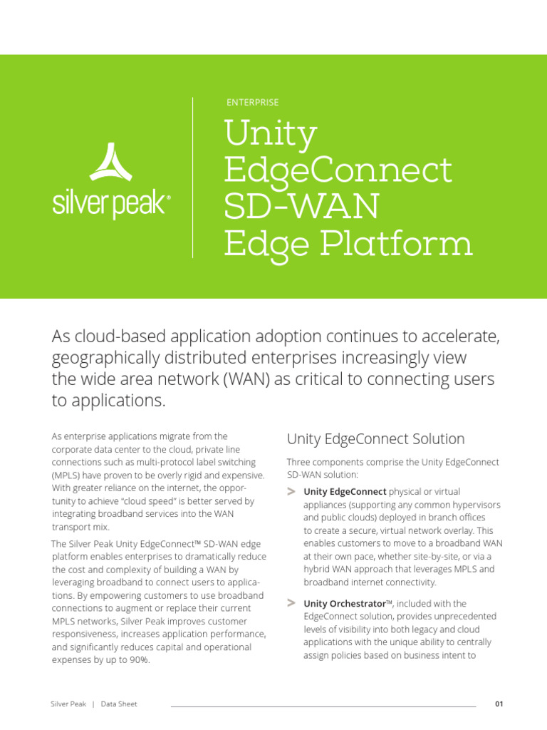 Silver Peak Datasheet Unity Edgeconnect SD Wan Solution | PDF