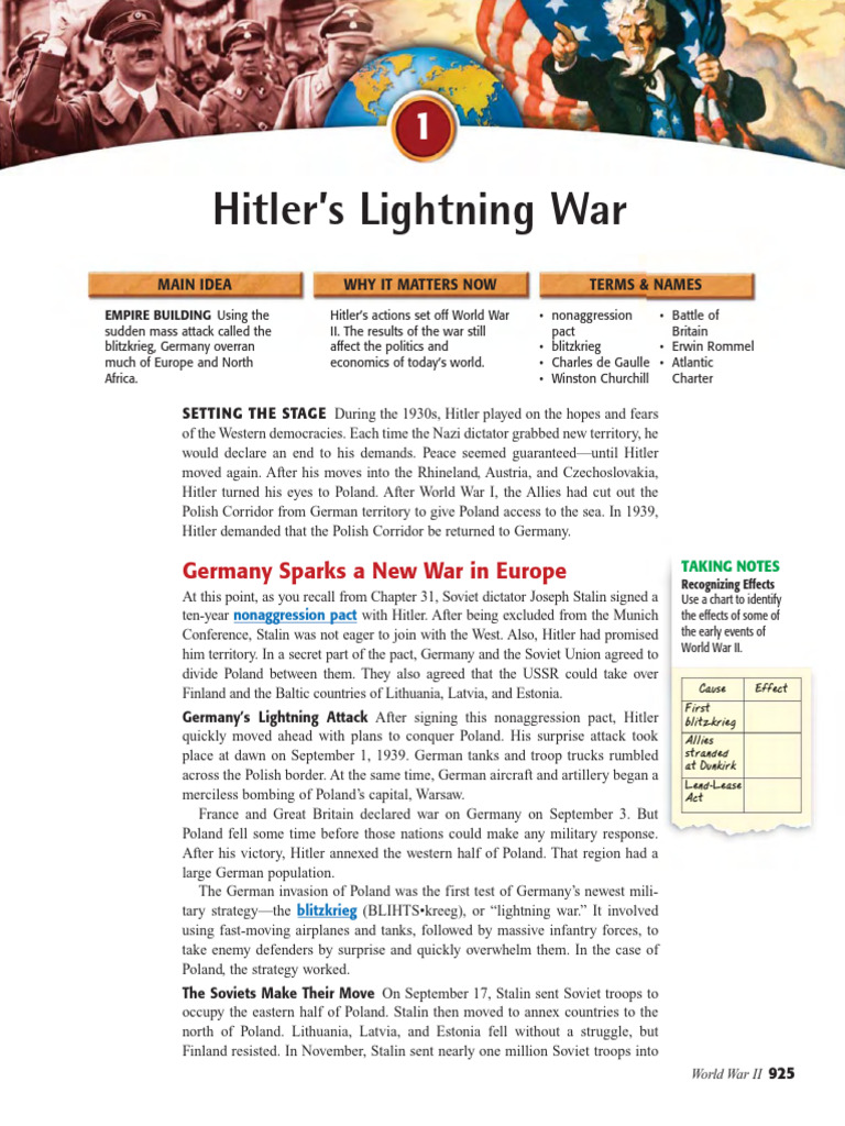 Holiday reading homework - World War 2 | PDF