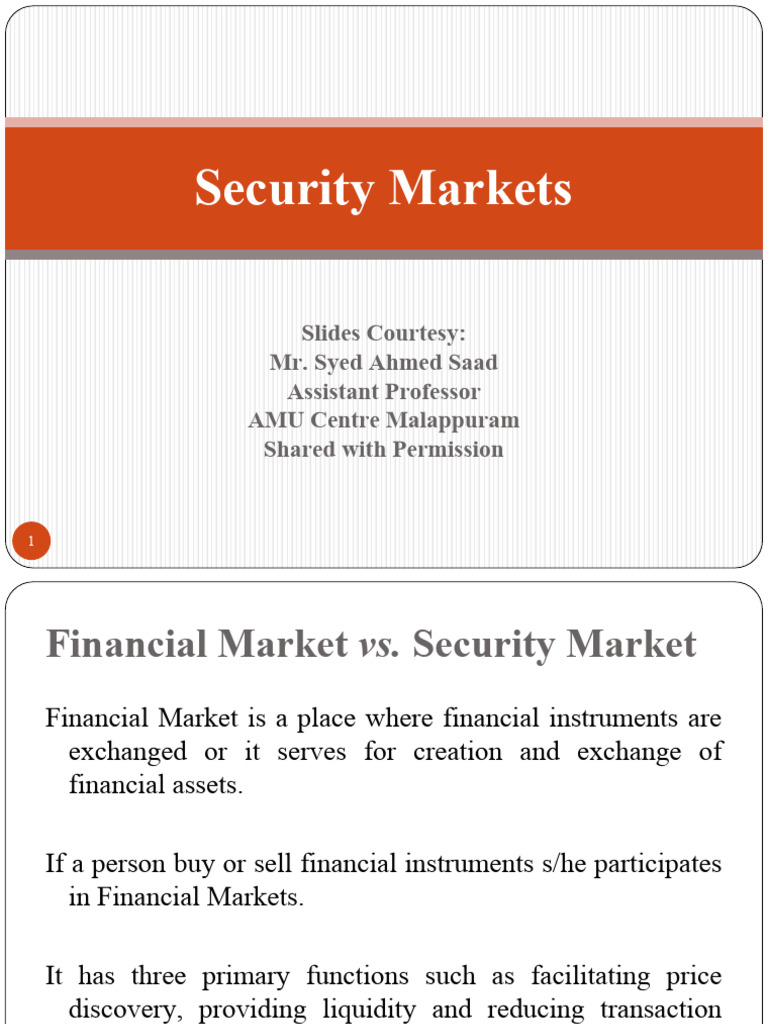 Security Market | PDF