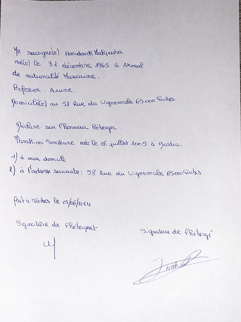 Déclaration Sur L'honneur | PDF