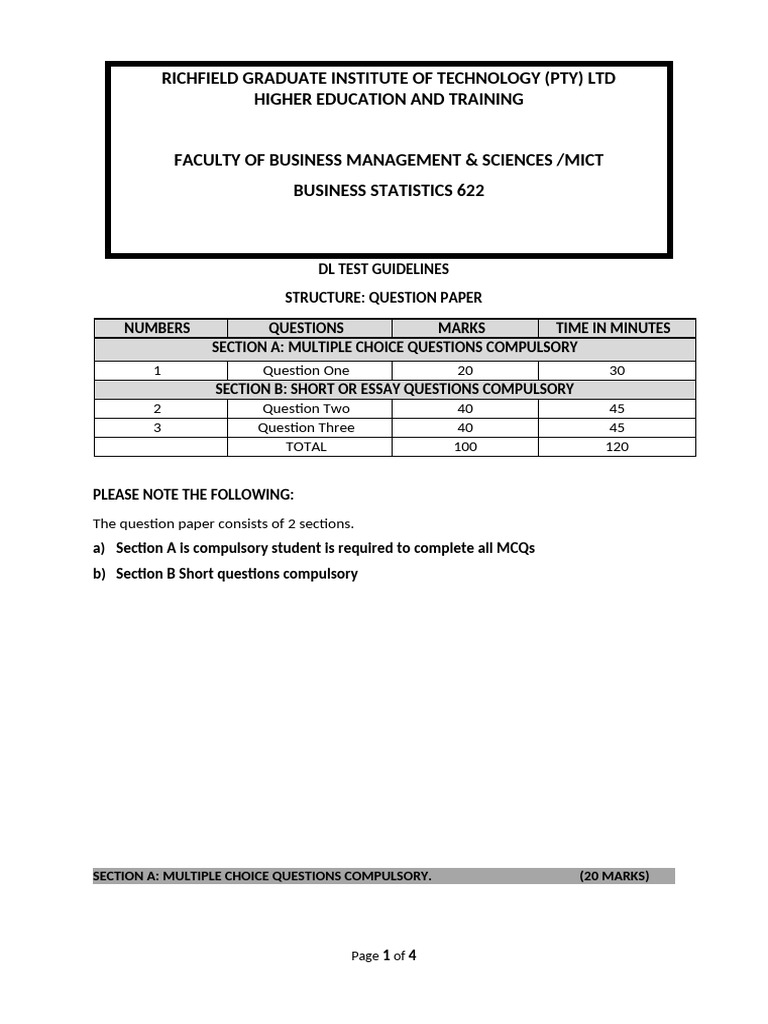 BSS 622 Guidelines | PDF
