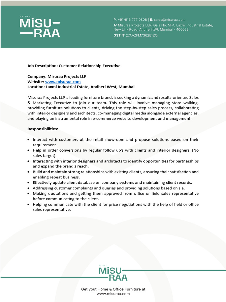 CRM at Misuraa Projects LLP | PDF