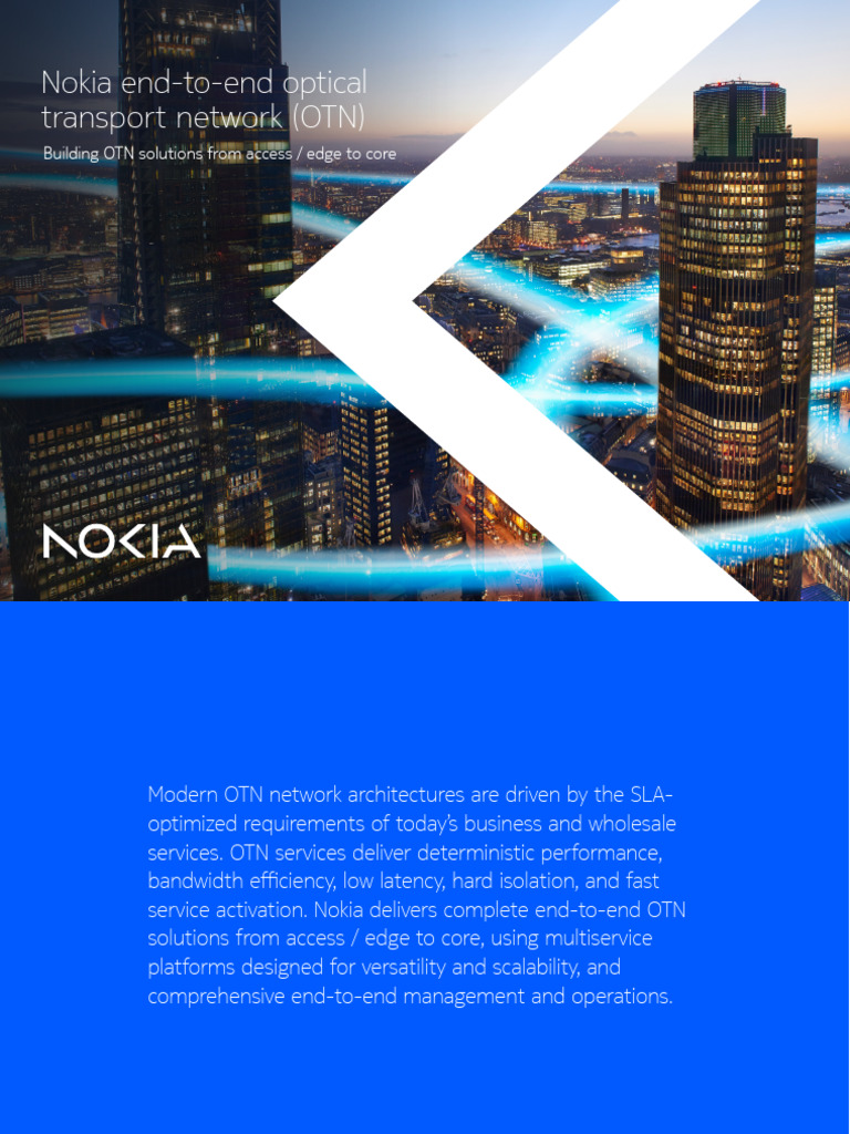 Nokia End To End Optical Transport Network (OTN) Brochure en | PDF