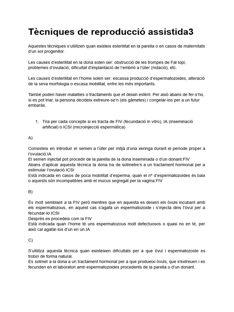 Ivan Betanzos Sánchez - Tècniques de Reproducció Assistida | PDF