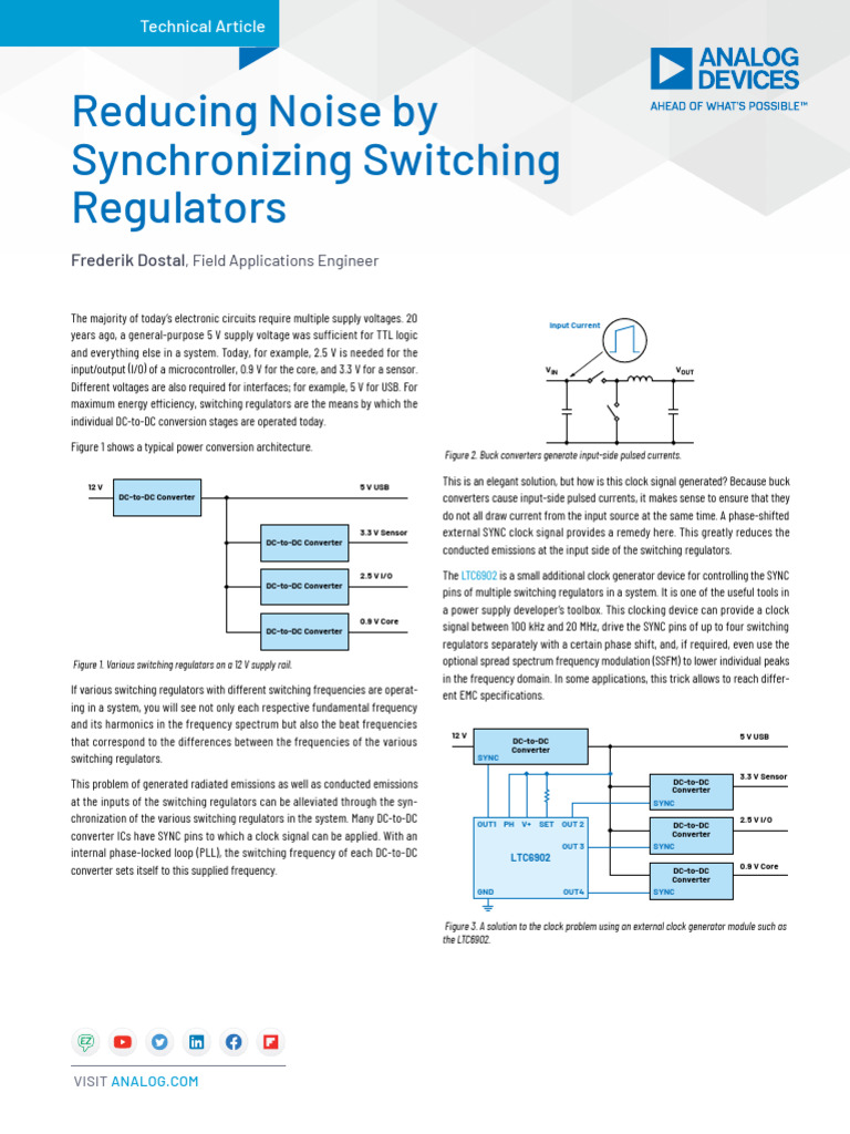 Reducing Noise by Synchronizing Switching Regulators | PDF | Electronic Engineering | Computers