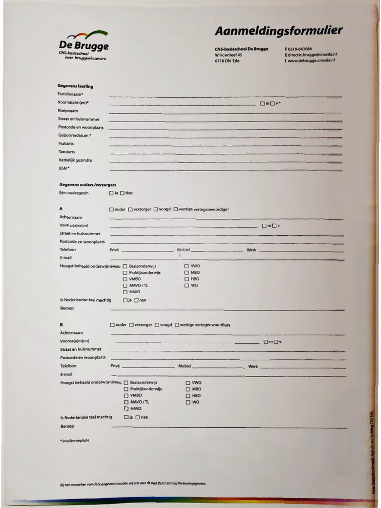 aanmelding formulier | PDF