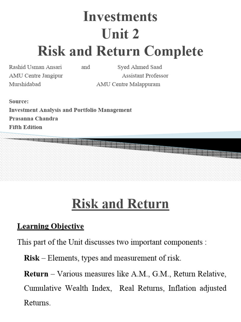 Risk ND Return | PDF