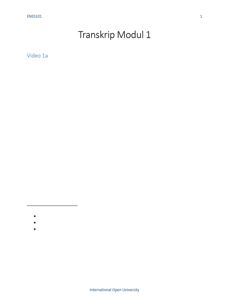 ENES101 Transkrip Modul 1 | PDF