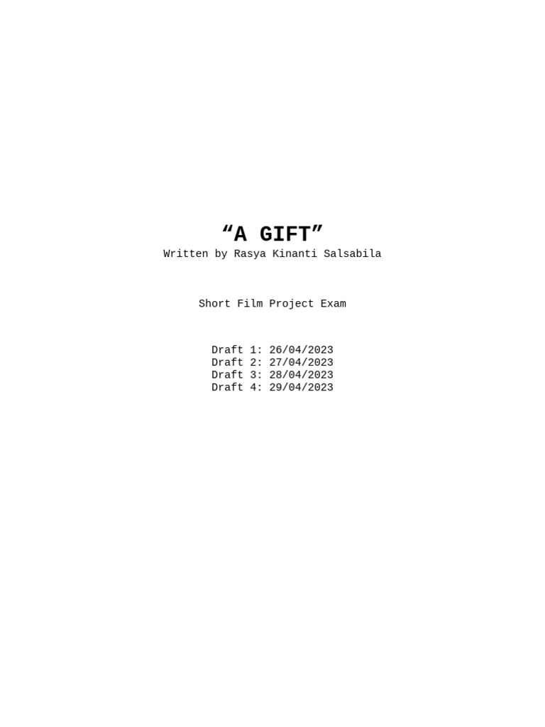 A Gift, Script | PDF