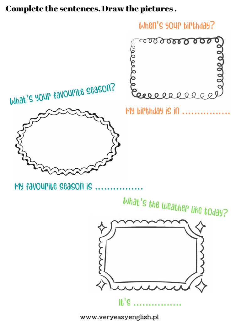 Worksheets Pogoda Pory Roku I Miesiace | PDF