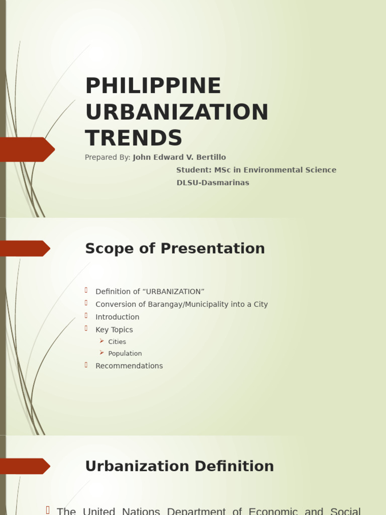 Phil Urbanization Trends | PDF | Urbanization | Philippines