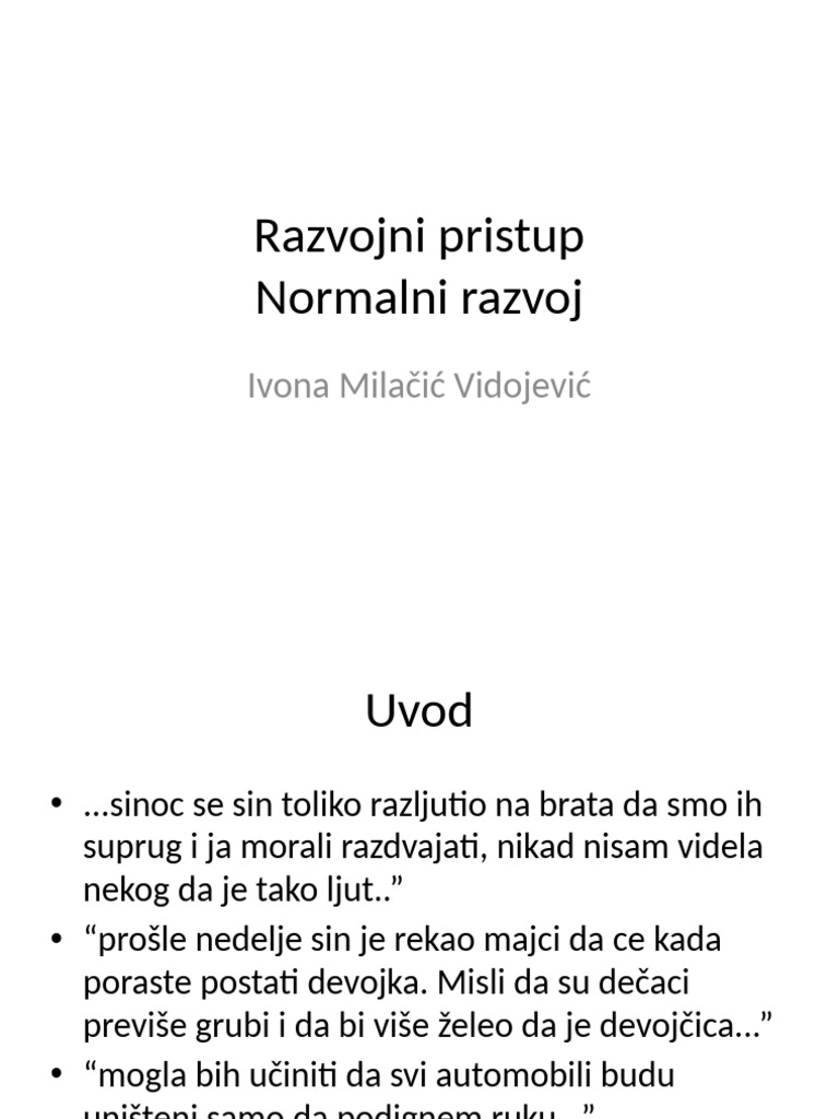 Razvojni Pristup I Normalan Razvoj | PDF