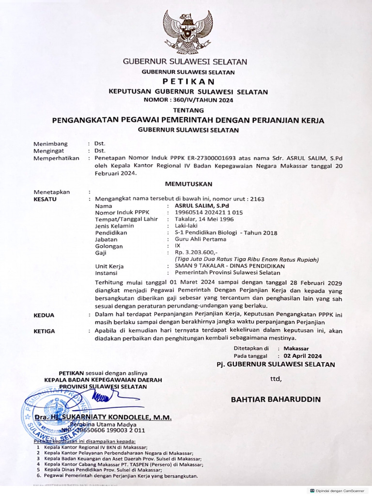 SK&PK Asrul Salim | PDF