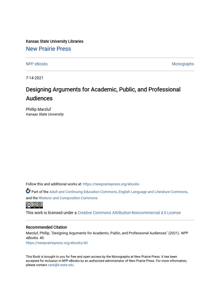 Designing Arguments for Academic Public and Professional Audien | PDF Designing Arguments for Academic Public and Professional Audien | PDF