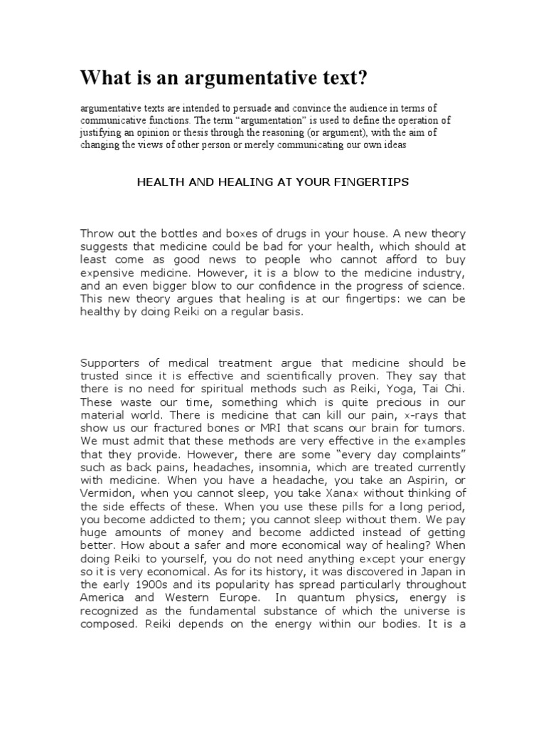 What is an Argumentative Text | Adverse Effect | Cancer