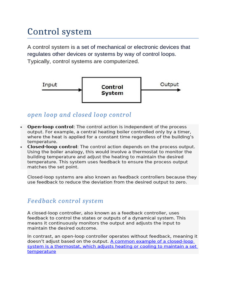Control system | PDF