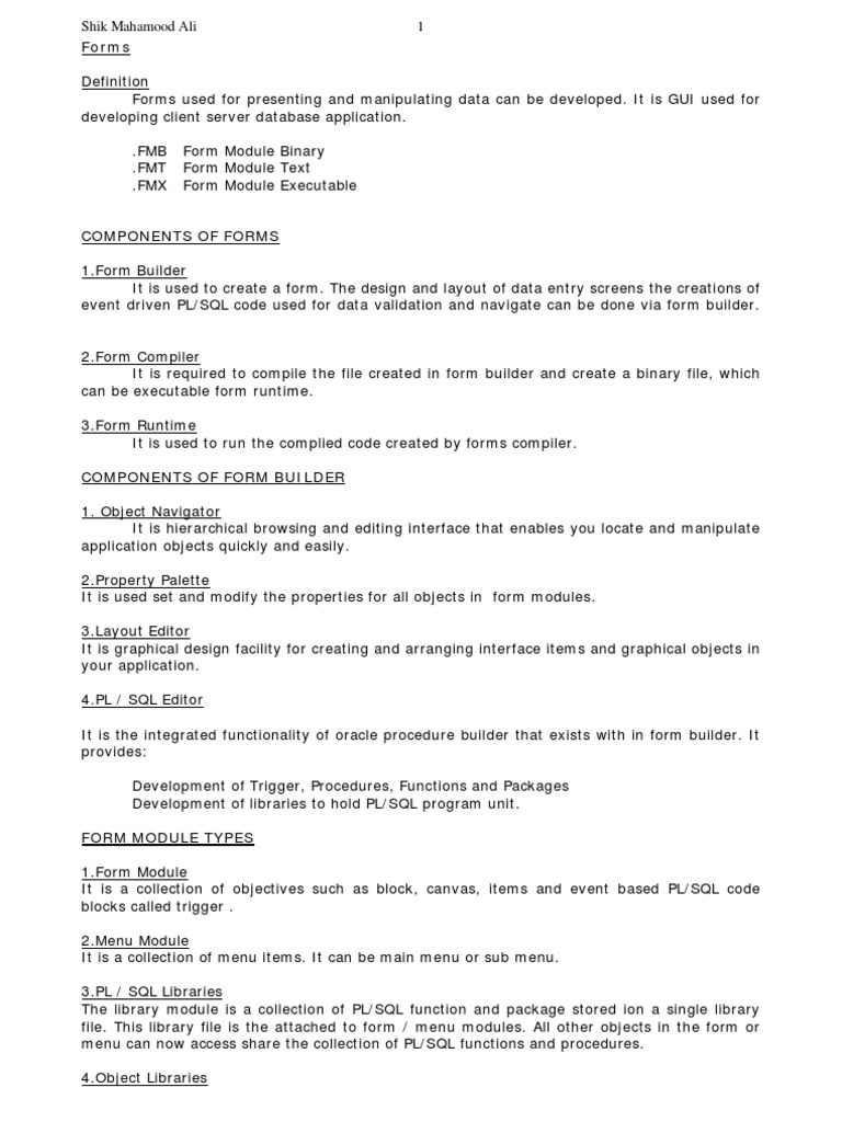 Oracle Forms | PDF | Parameter (Computer Programming) | Pl/Sql