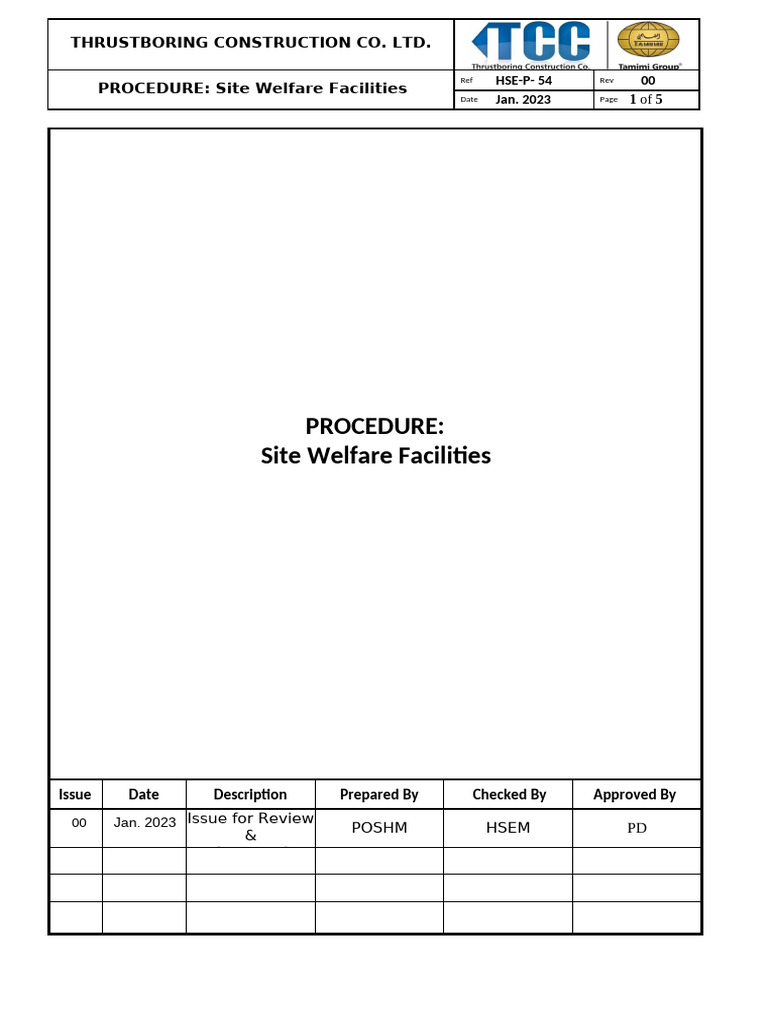 P-54 Site welfare facilities | PDF