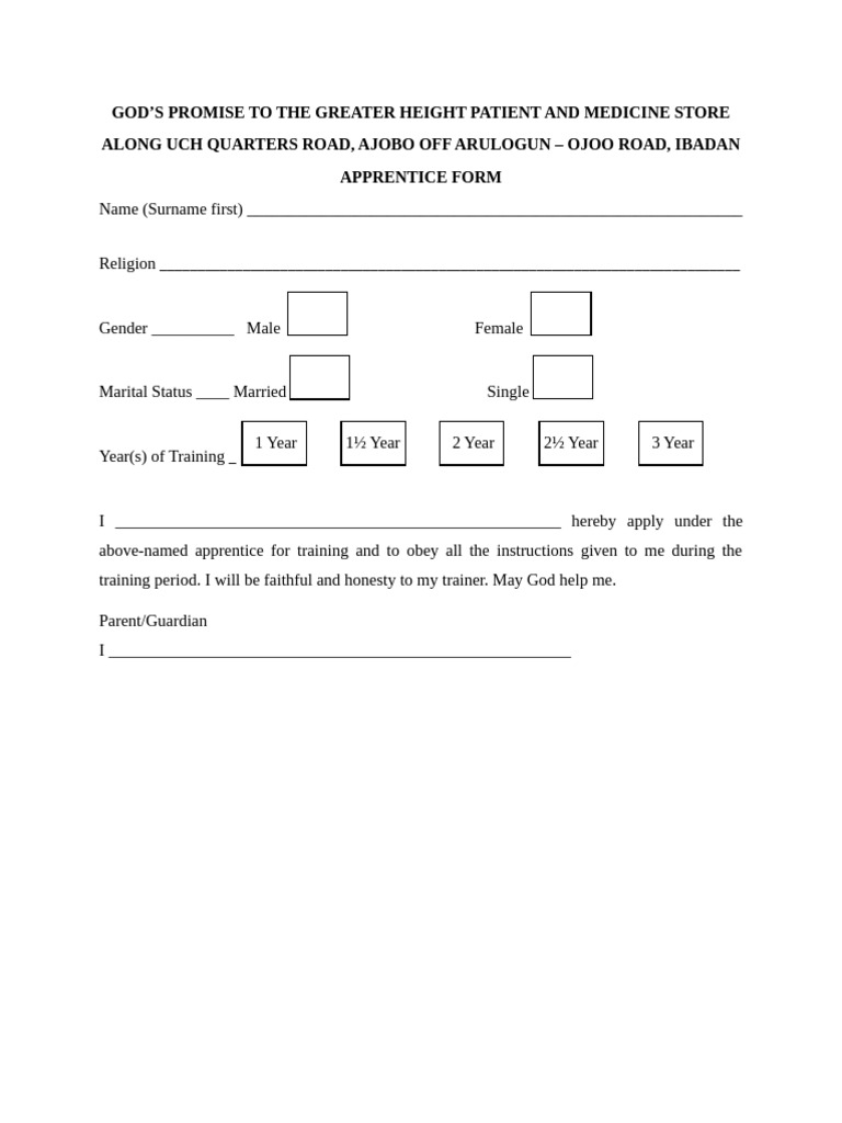 Apprentice Form | PDF