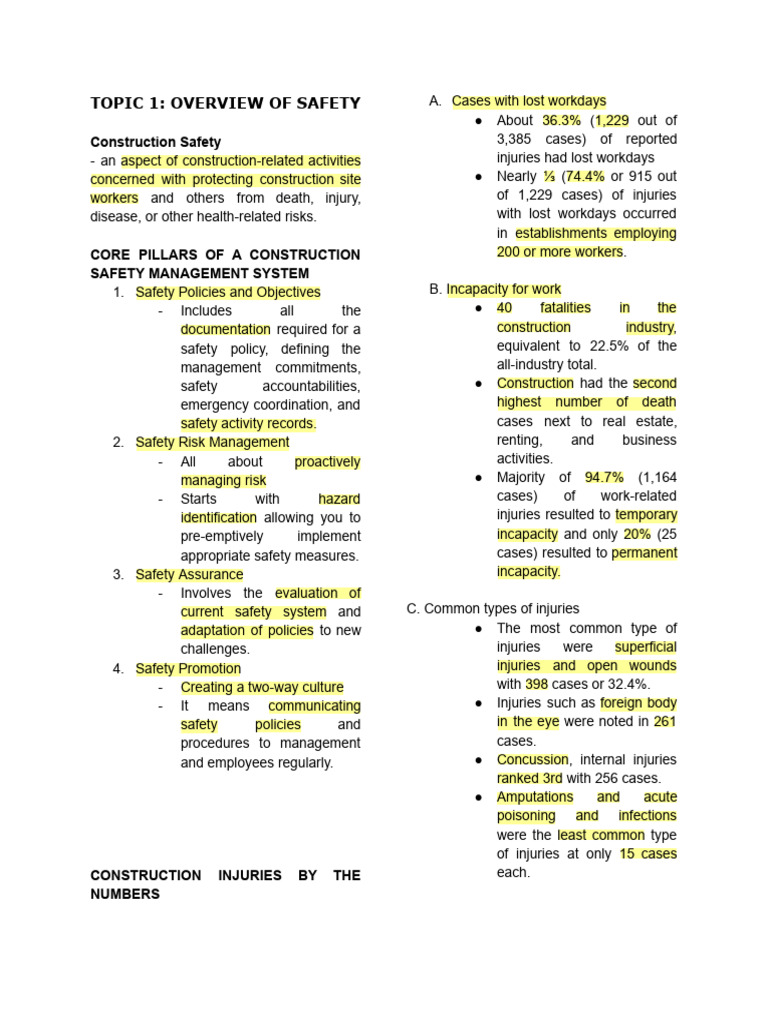 CSM Topic 1 - Overview of Safety | PDF