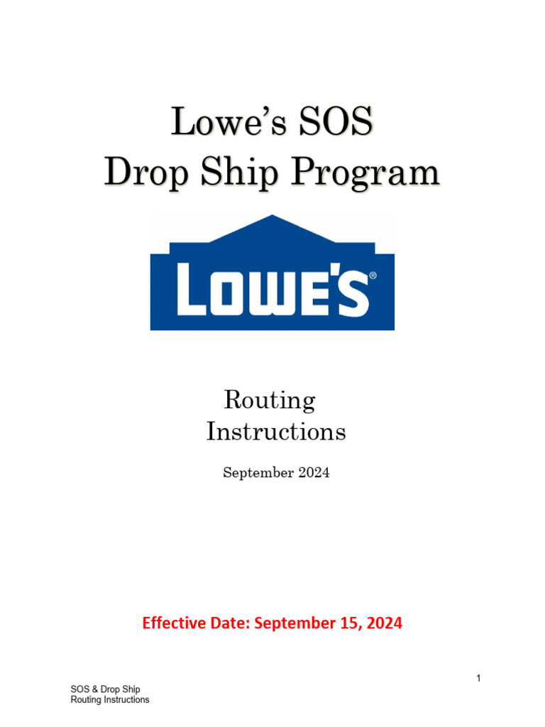 最新版-2024.9月更新的物流规则Transportation SOS Drop Ship Routing Instructions | PDF