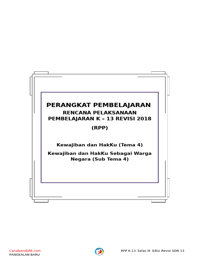 RPP K3 Tema 4 ST 4 Rev. 2018 Literasi | PDF