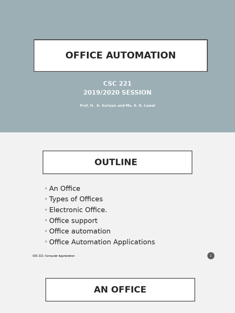 CSC 221 Office Automation | PDF