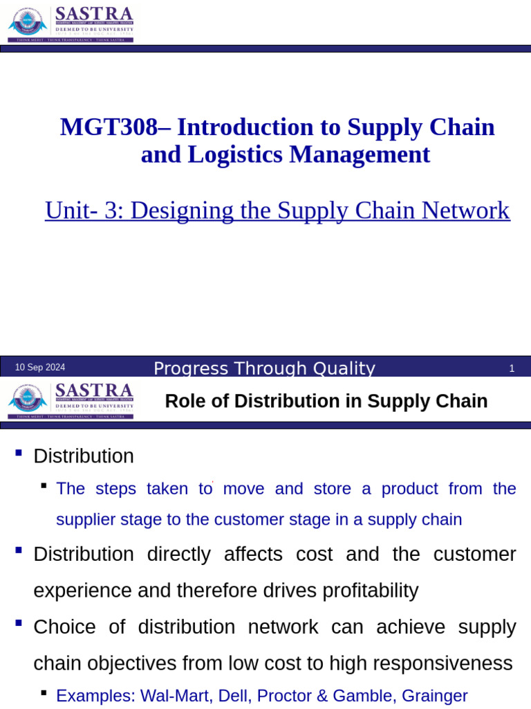 Unit-3 - Introduction To Supply Chain | PDF