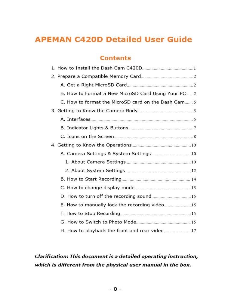 APEMAN C420D Manual | PDF