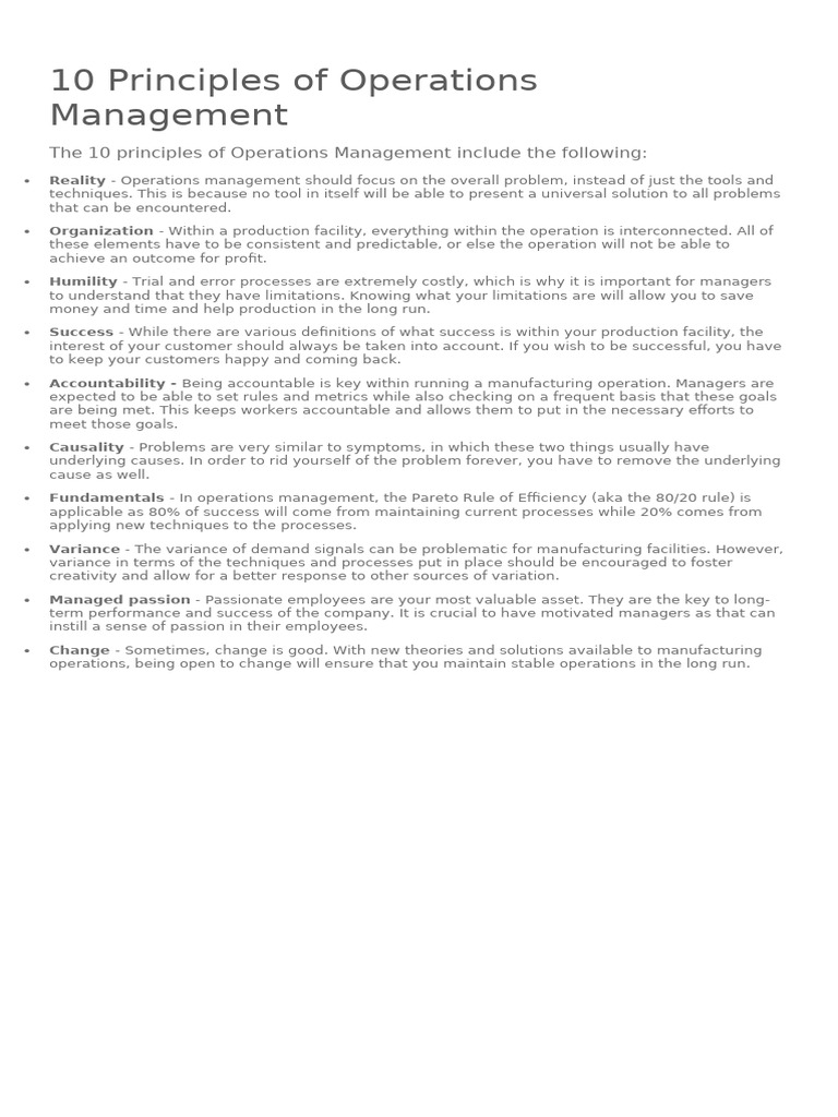 Operations Management | PDF