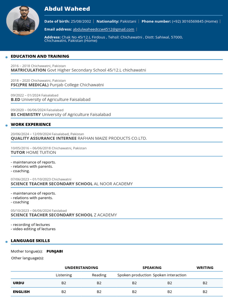 Waheed CV | PDF