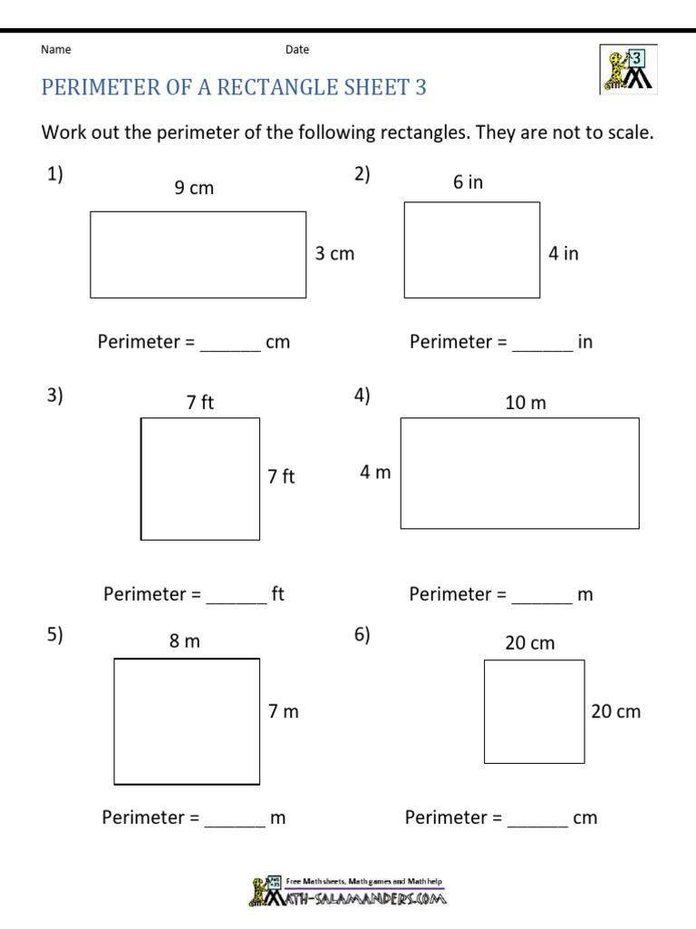 Perimeter of a Rectangle | PDF