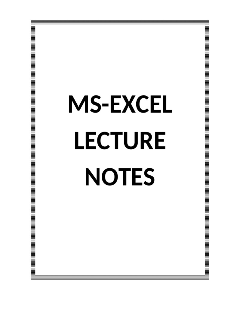 Excel Note | PDF
