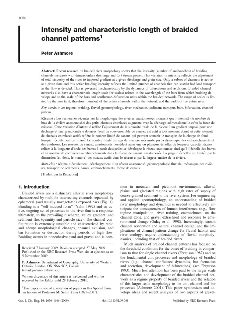 Intensity and Characteristic Length of Braided Channel Patterns | PDF ...