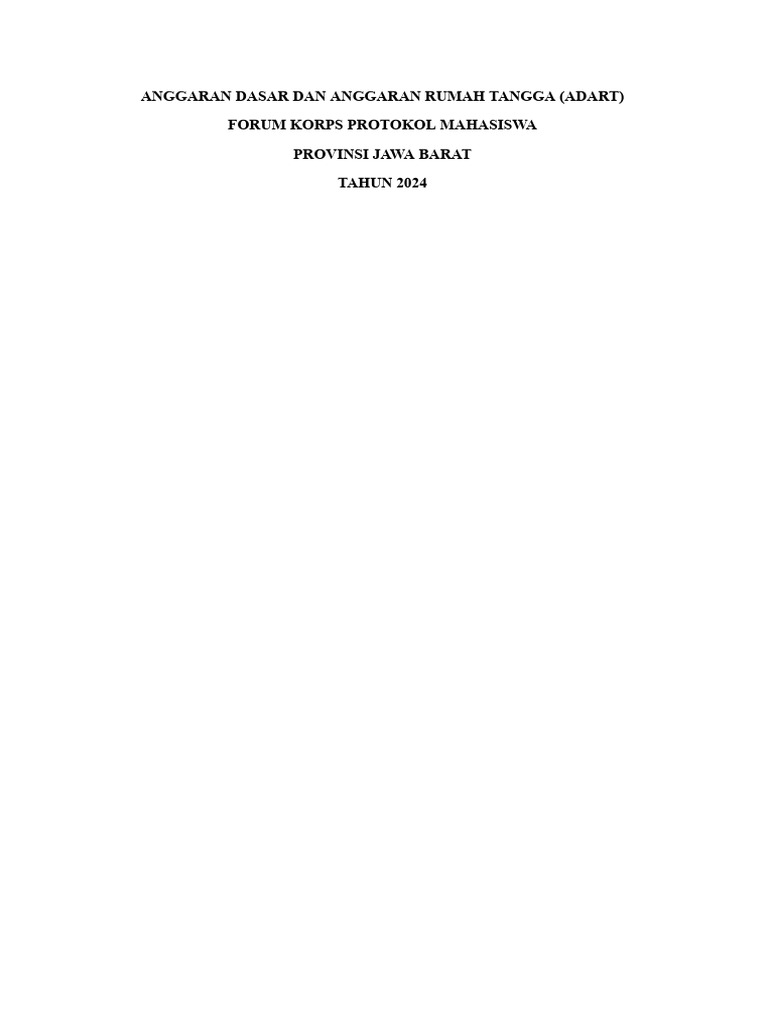 Revisi - MUBES - ADART - FKPM | PDF