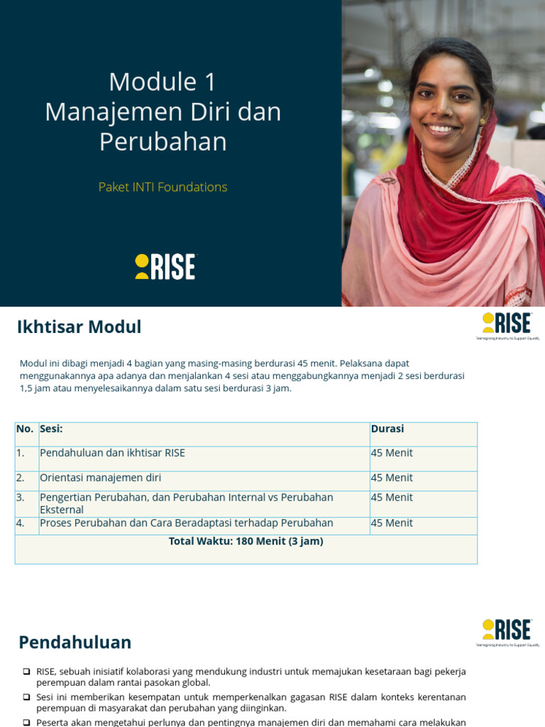 RISE Foundations CORE Module 1 - Self Management & Change - FRD ...