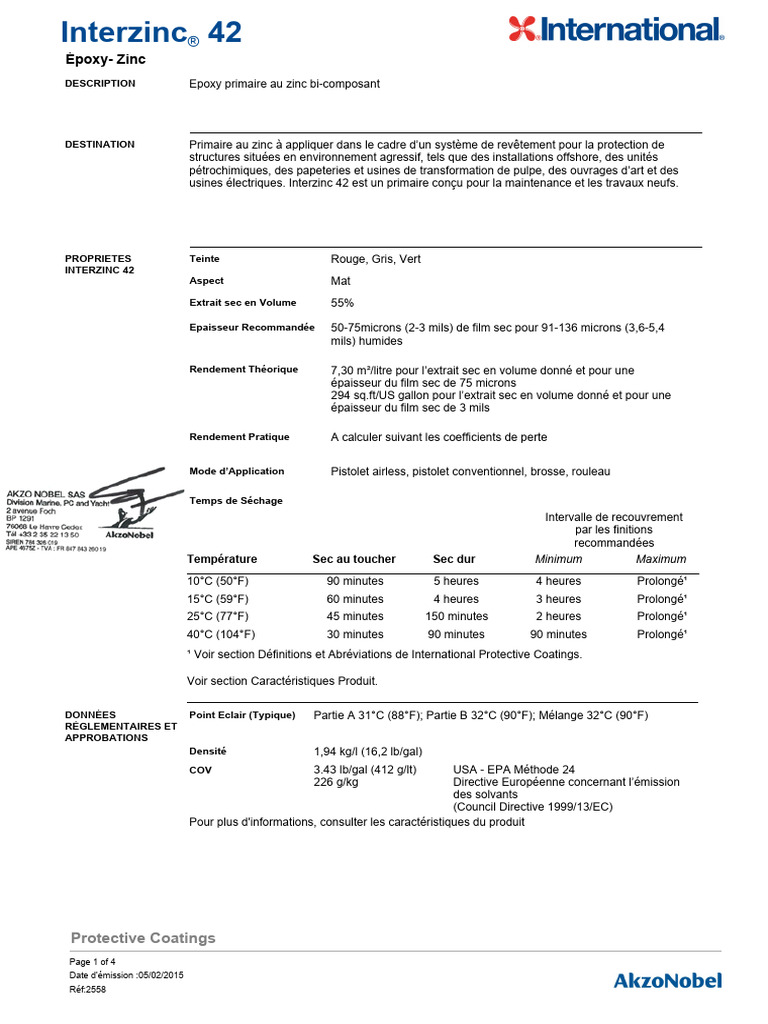 Interzinc 42+ds+fre-S | PDF