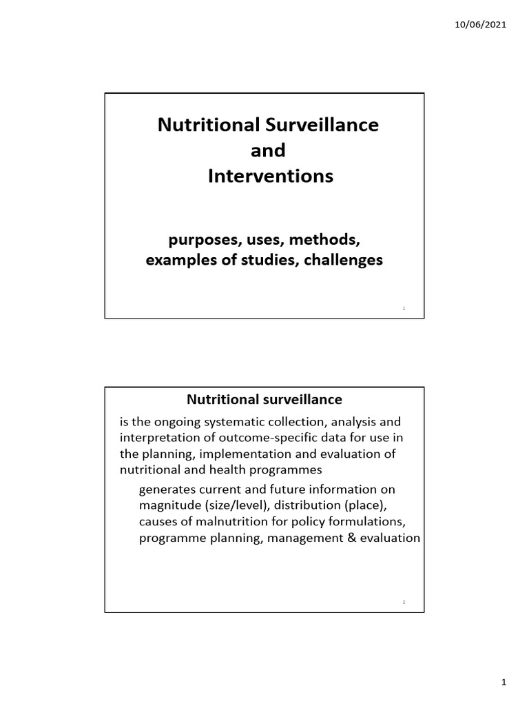 Nutritional Surveillance Methods Explained | PDF | Malnutrition ...