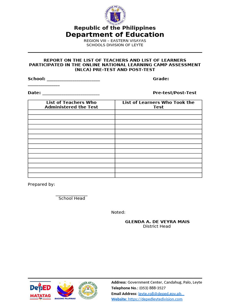 Online NLCA Pre Test and Post Test | PDF