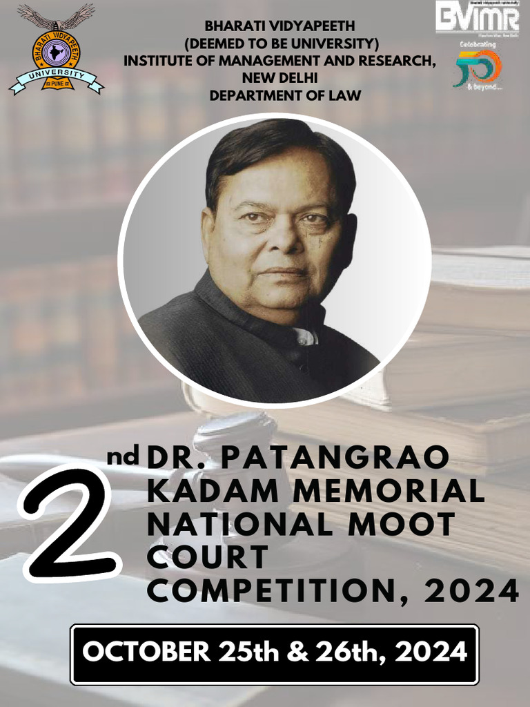 Brochure of 2nd Dr. Patangrao Kadam Memorial National Moot Court ...